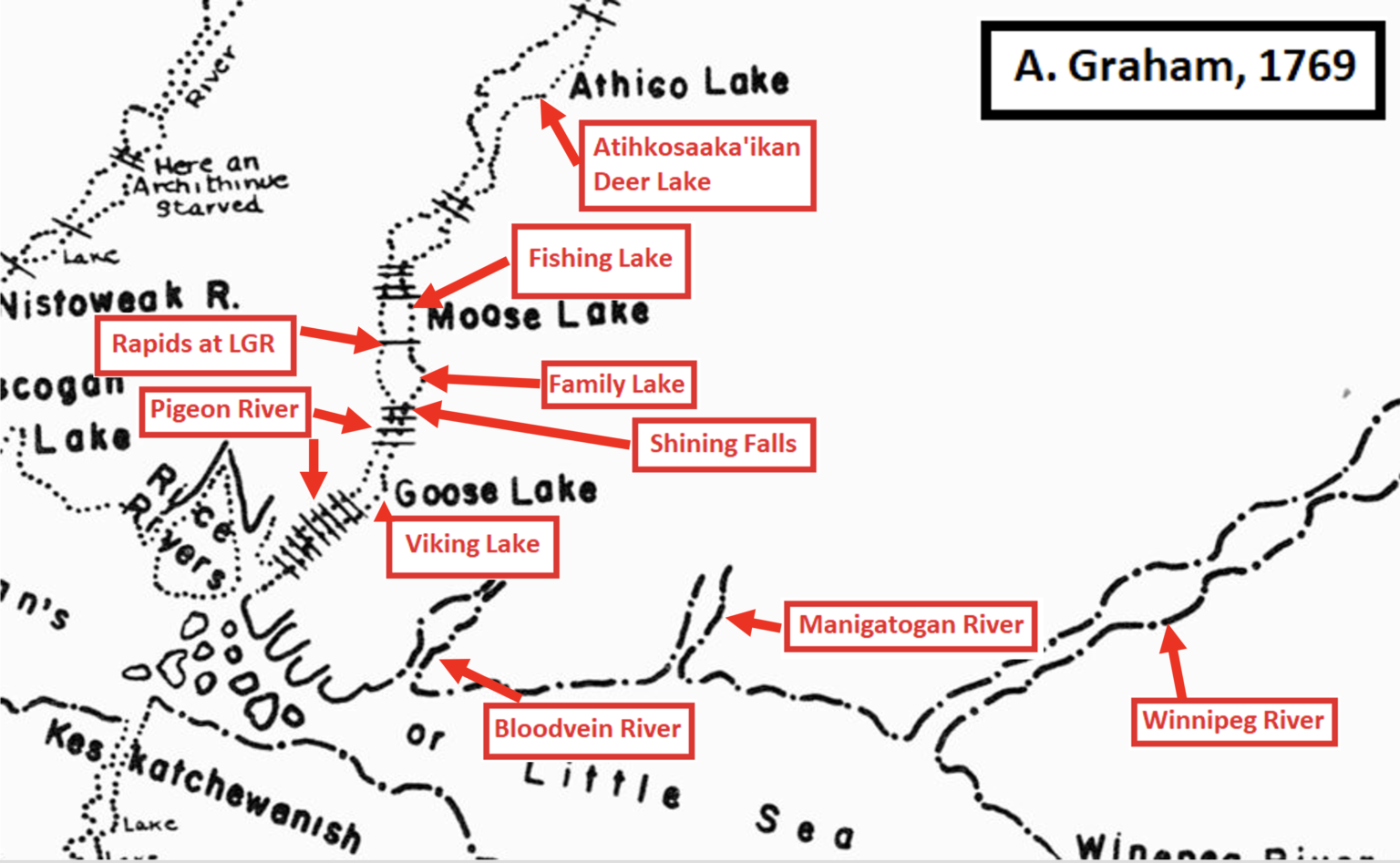 Place Name Changes on Early Maps - Pimachiowin Aki